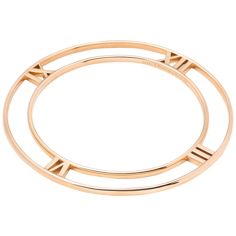 Tiffany and Co. 18 Karat Rose Gold Flat Atlas Bangle at 1stDibs