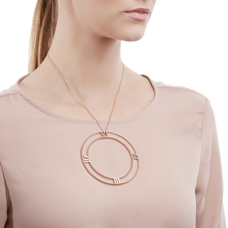 Tiffany and Co. 18 Karat Rose Gold Large Atlas Pendant Necklace at 1stDibs