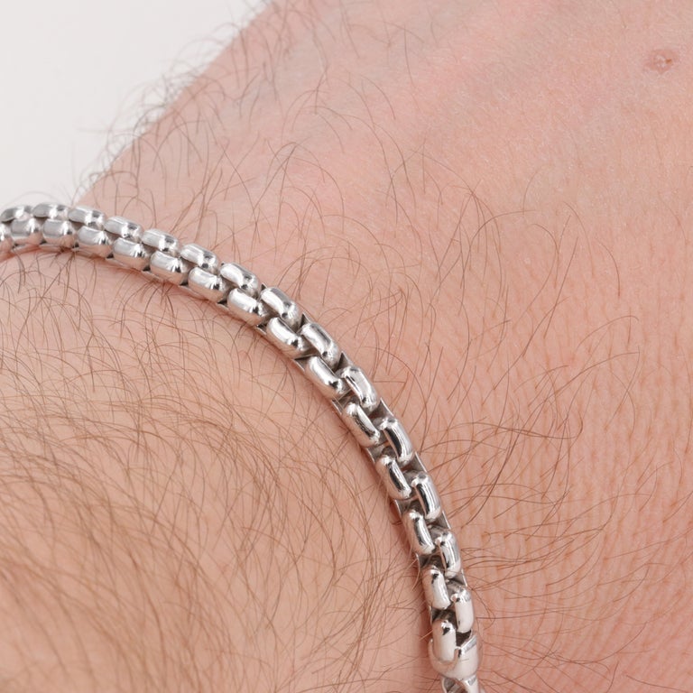 Tiffany and Co. 18 Karat White Gold Cable Bracelet For Sale at 1stDibs