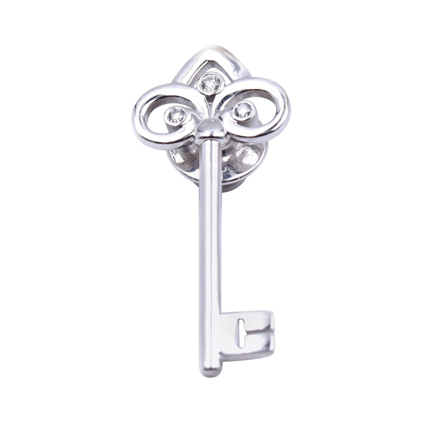 Tiffany and Co. 14 Karat Yellow Gold Diamond Wishbone Pin with Box at ...