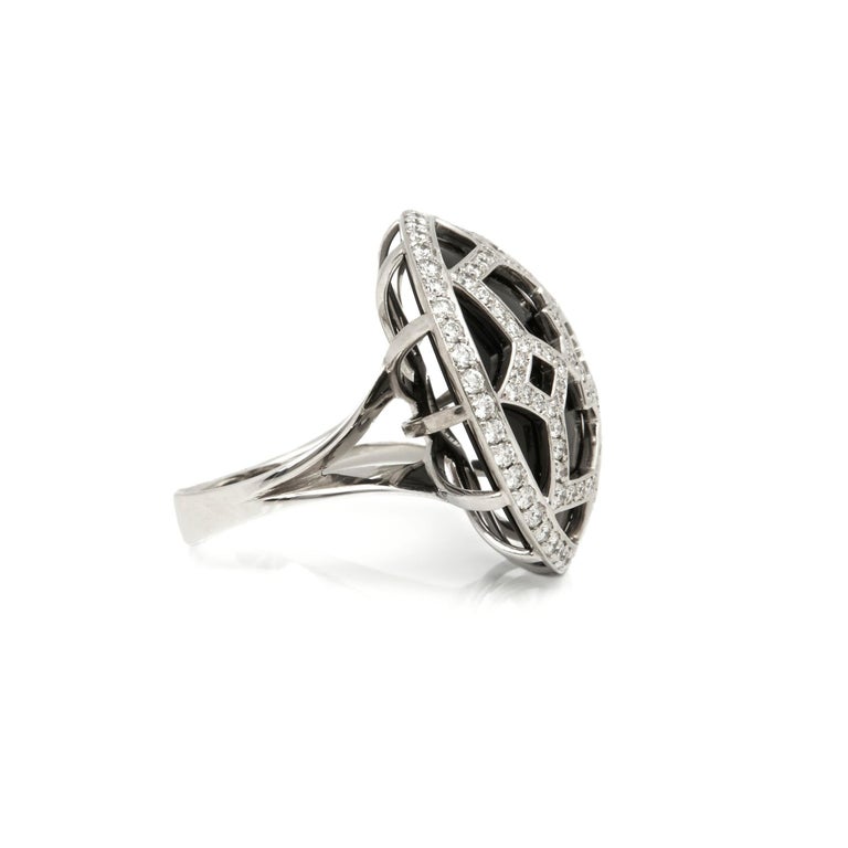 Tiffany and Co. 18 Karat White Gold Onyx and Diamond Paloma Picasso ...