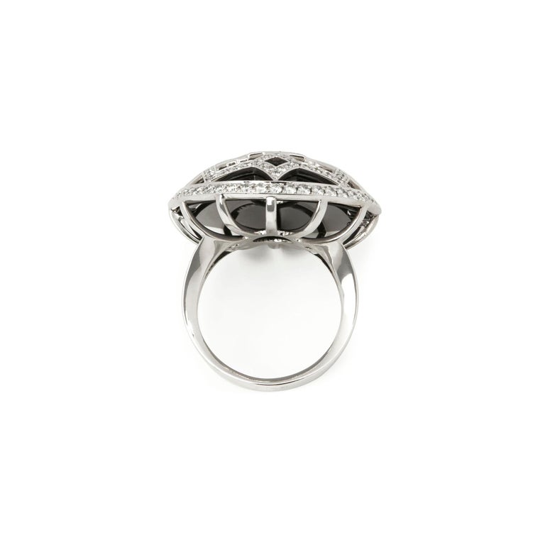 Tiffany and Co. 18 Karat White Gold Onyx and Diamond Paloma Picasso ...
