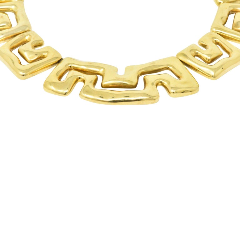 Tiffany and Co. 18 Karat Gold Geometric Linked Collar Necklace For Sale ...