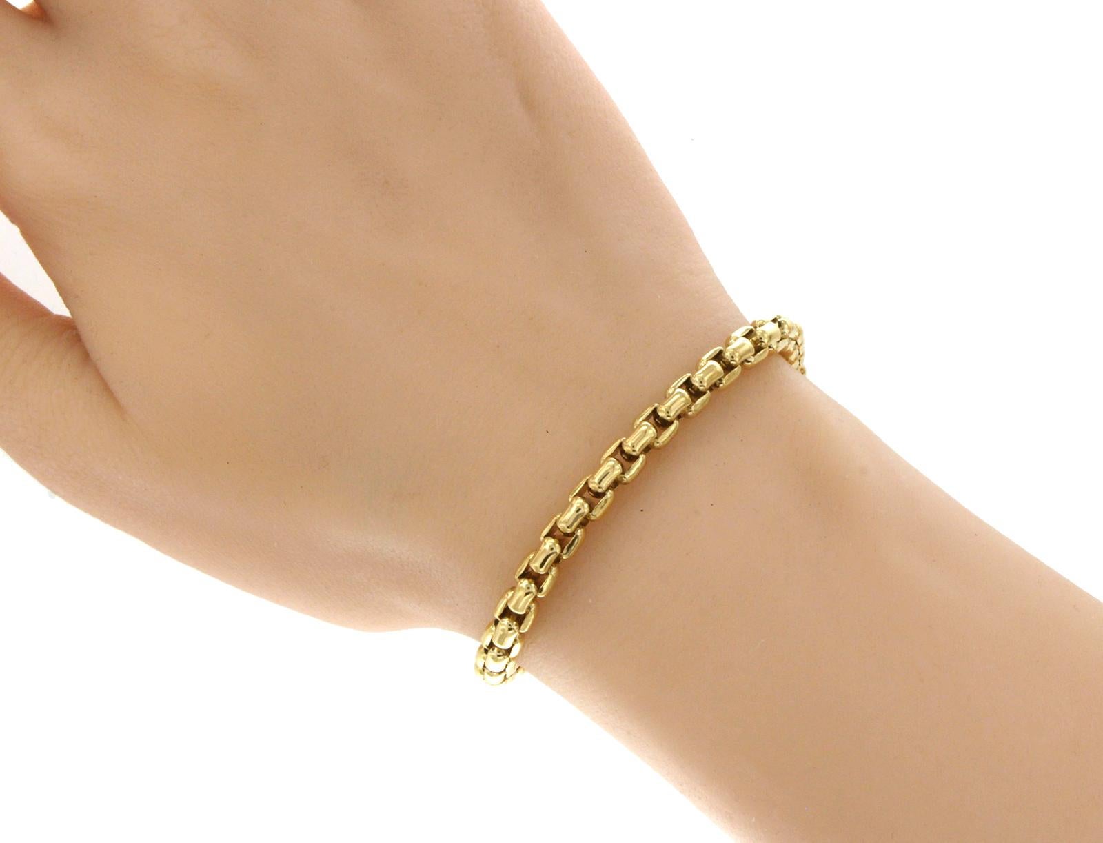 Tiffany and Co. 18 Karat Yellow Gold Box Link Bracelet For Sale at 1stDibs | box link bracelet ...