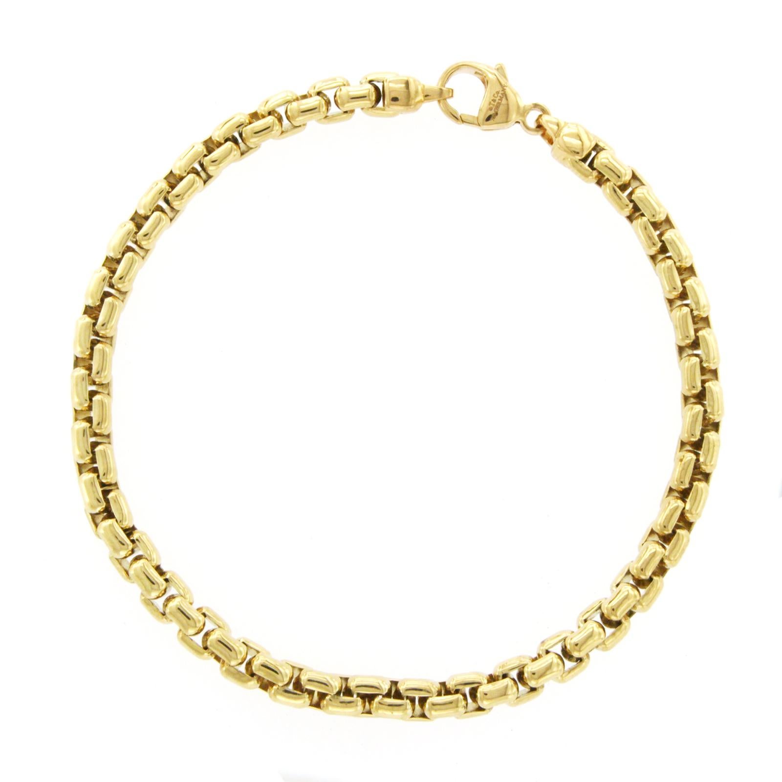 Tiffany and Co. 18 Karat Yellow Gold Box Link Bracelet For Sale at ...