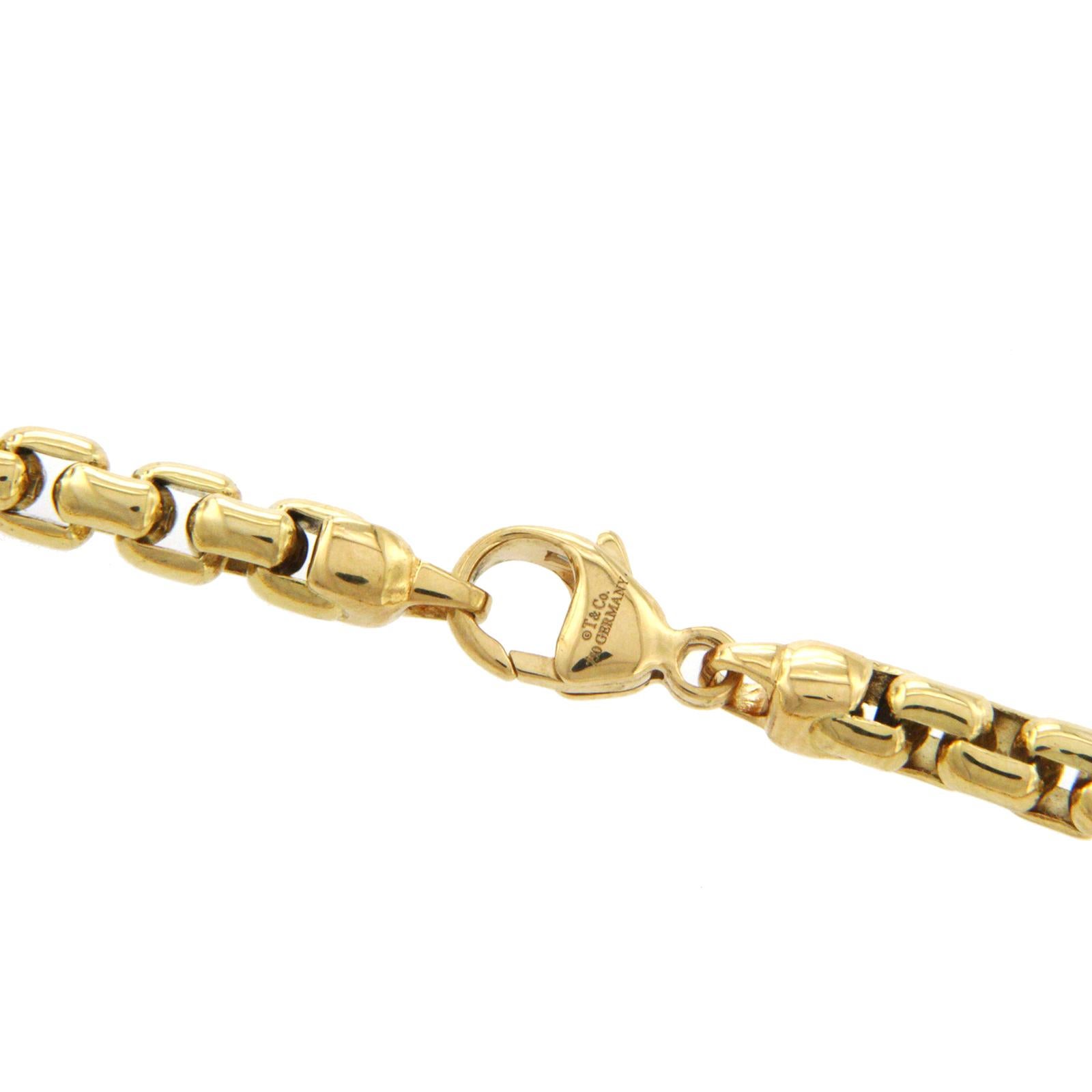 Tiffany and Co. 18 Karat Yellow Gold Box Link Bracelet For Sale at ...