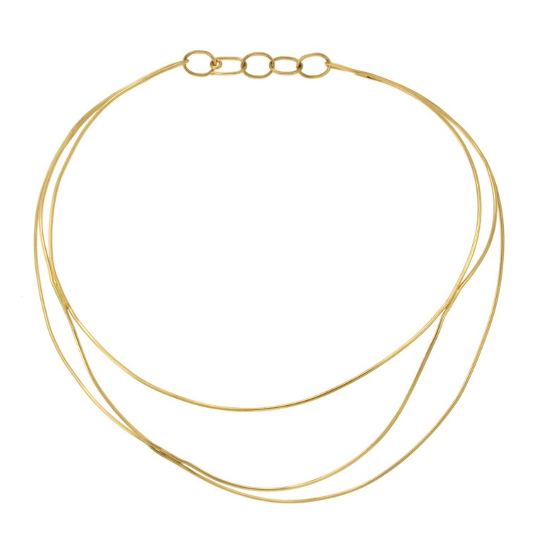 Tiffany and Co. 18 Karat Yellow Gold Elsa Peretti Wire Collar Necklace ...