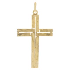 Tiffany and Co. 18 Karat Yellow Gold Italian Gold Cross Pendant at 1stDibs