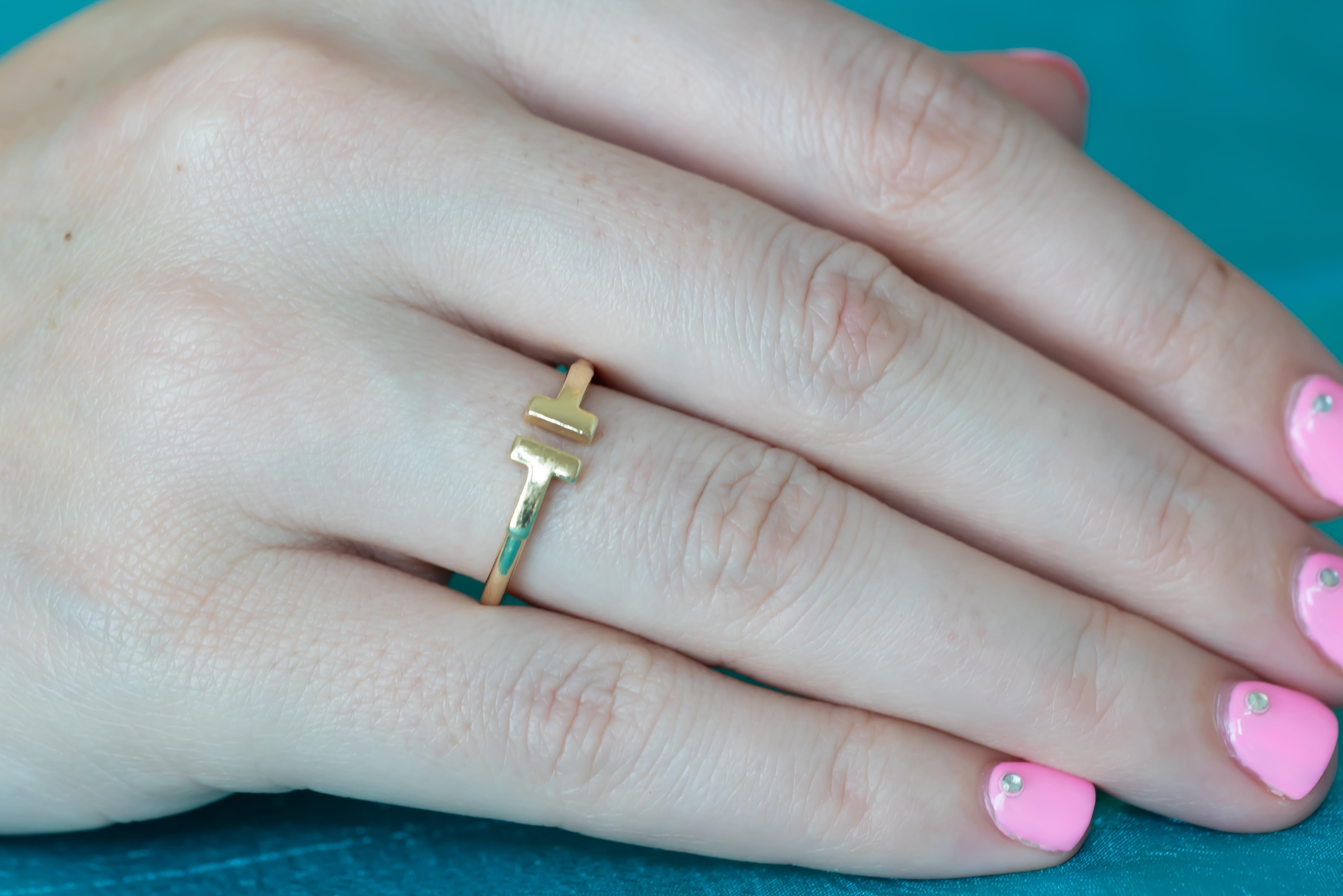 Tiffany and Co. 18 Karat Yellow Gold T Ring For Sale at 1stDibs | tiffany t ring gold, tiffany t ...