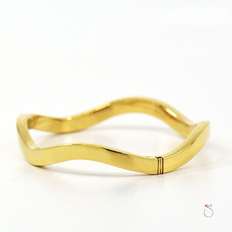 Tiffany and Co. 18 Karat Yellow Gold Wave Hinged Bracelet at 1stDibs ...