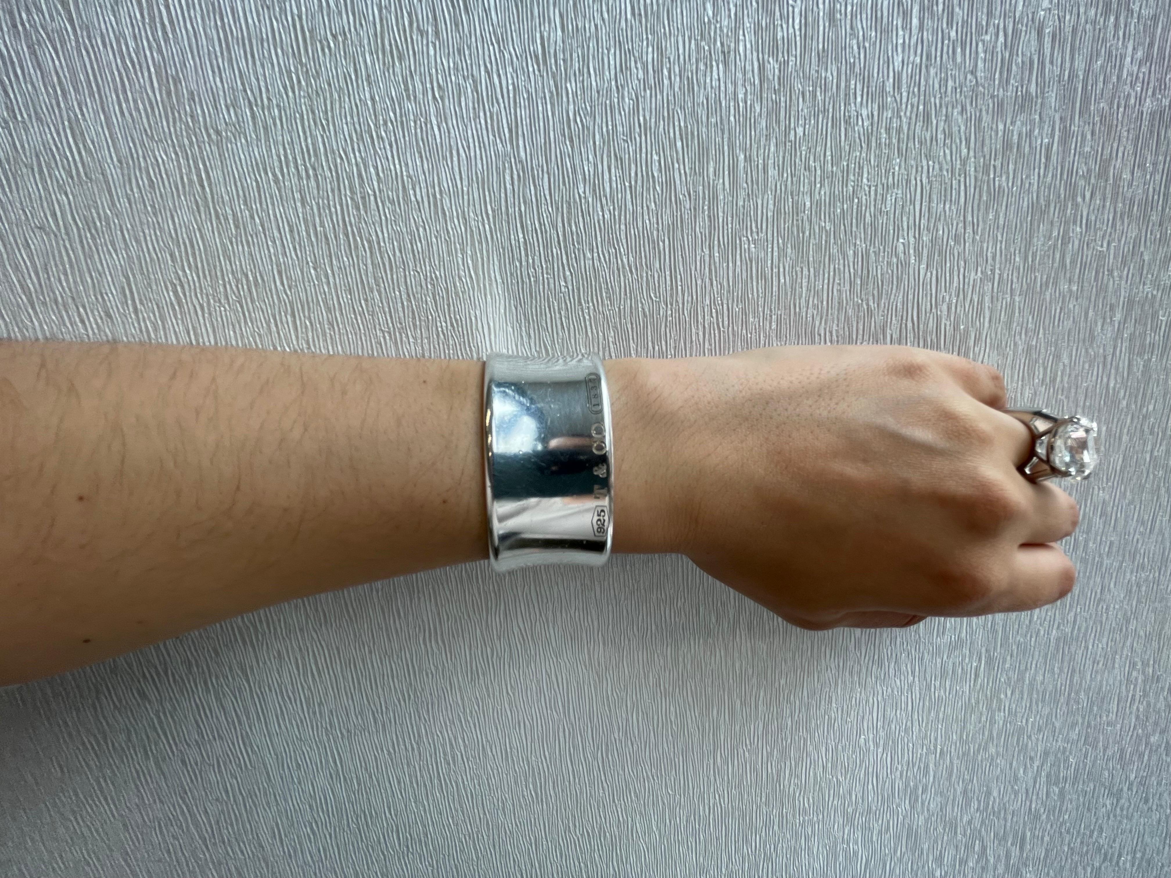 Tiffany and Co. 1837 Wide Cuff Bracelet in Sterling Silver For Sale at 1stDibs | tiffany dauphin ...