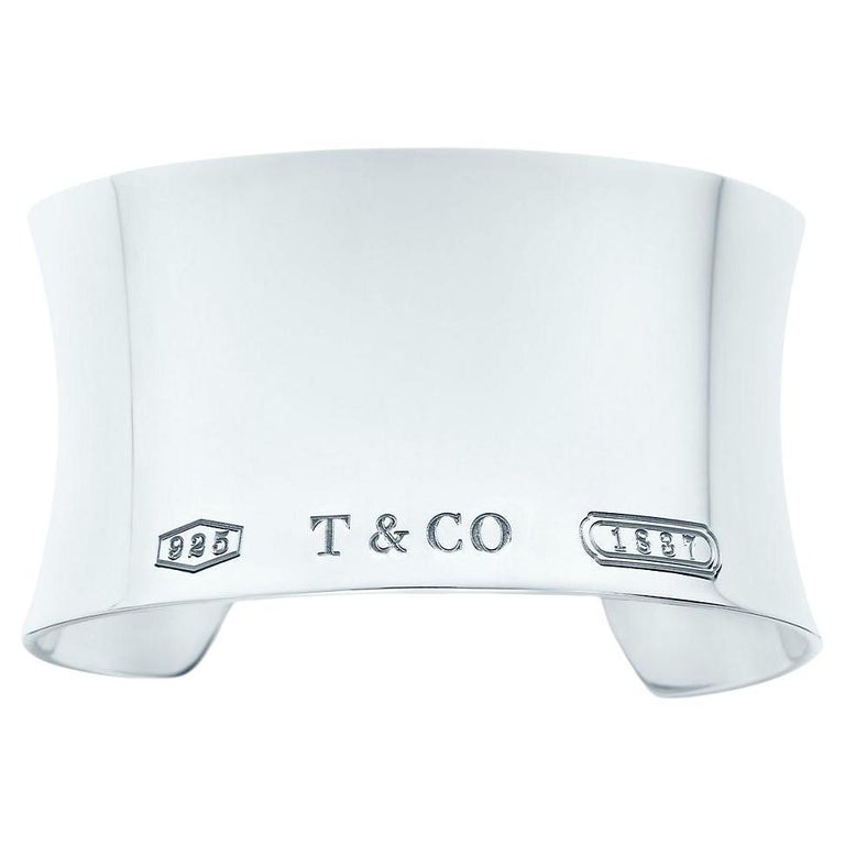 Tiffany and Co. 1837 Wide Cuff Bracelet in Sterling Silver For Sale at 1stDibs
