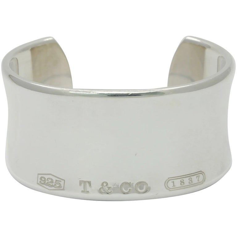 Tiffany and Co. 1837 Wide Silver Cuff at 1stDibs | tiffany and co cuff