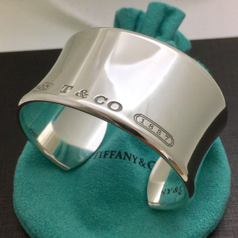 Tiffany and Co. 1837 Wide Silver Cuff at 1stDibs | tiffany and co cuff