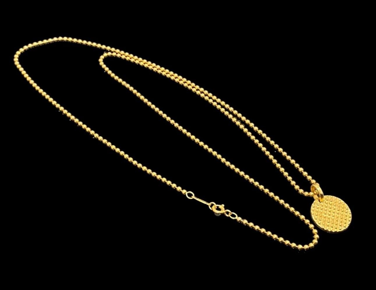TIFFANY and Co. 18K Gold Diamond Point Circle Pendant Necklace 24" Men ...