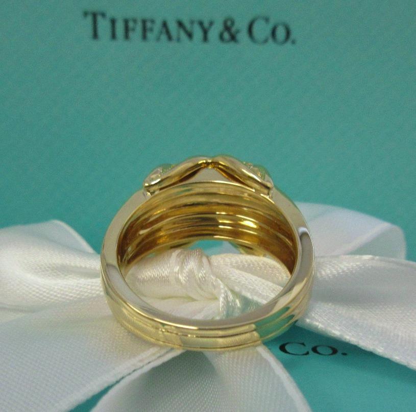 TIFFANY and Co. 18K Gold Diamond Signature X Ring 7, wider and heavier ...