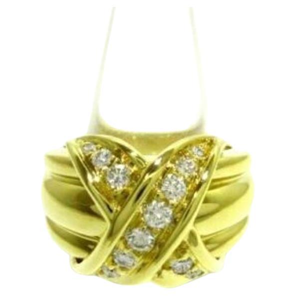 TIFFANY and Co. 18K Gold Diamond Signature X Ring 7, wider and heavier ...