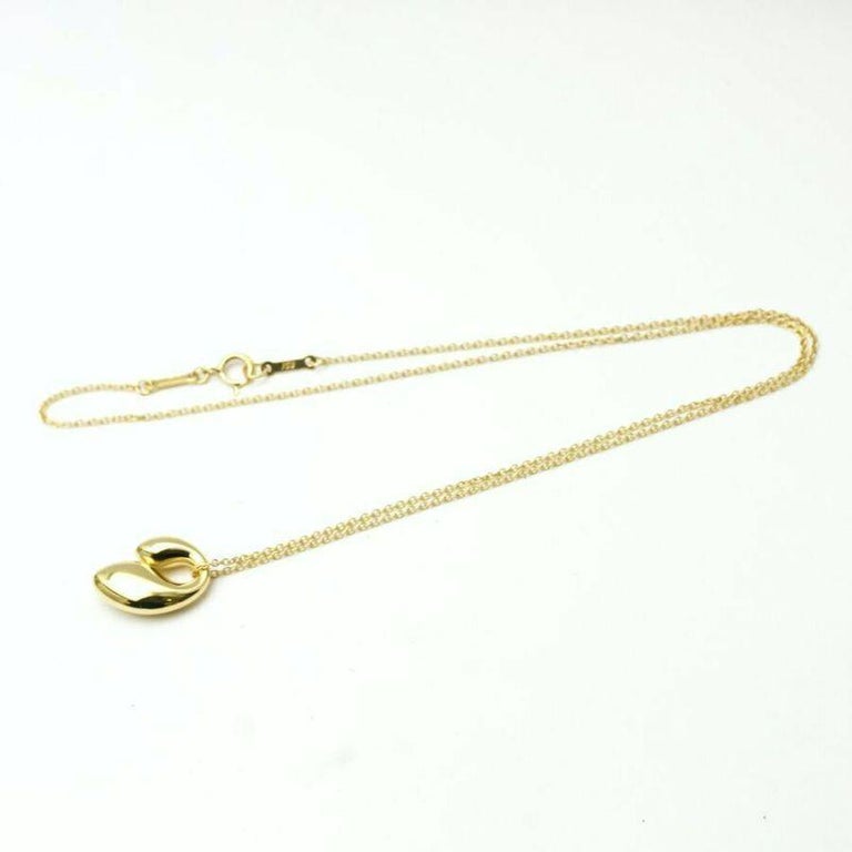 Tiffany and Co. 18k Gold Elsa Peretti Double Teardrop Pendant Necklace ...