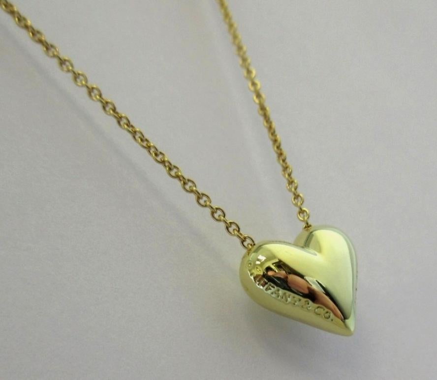 Tiffany and Co. 18k Gold Platinum Etoile Five Diamonds Heart Pendant ...