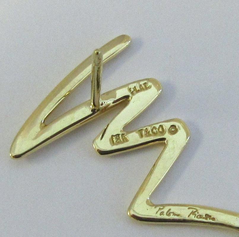 Tiffany and Co. 18K Gold Platinum Paloma Picasso Diamond Scribble ...