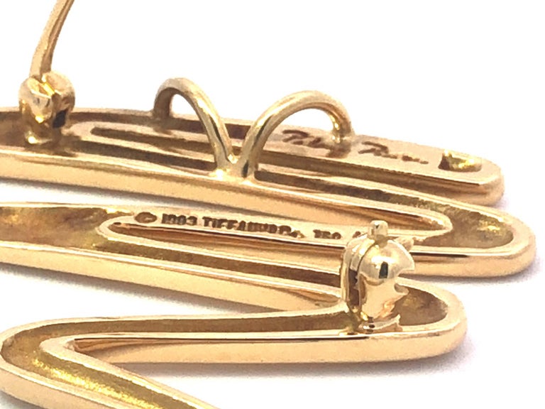 Tiffany and Co. 18k Gold Platinum Picasso Diamond Squiggle Brooch ...