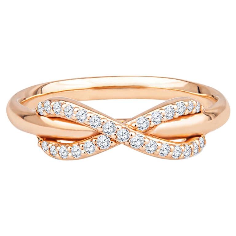Tiffany and Co. 18K Rose Gold .13ctw Diamond Infinity Ring at 1stDibs