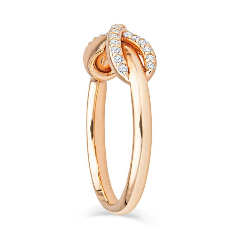 Tiffany and Co. 18K Rose Gold .13ctw Diamond Infinity Ring at 1stDibs