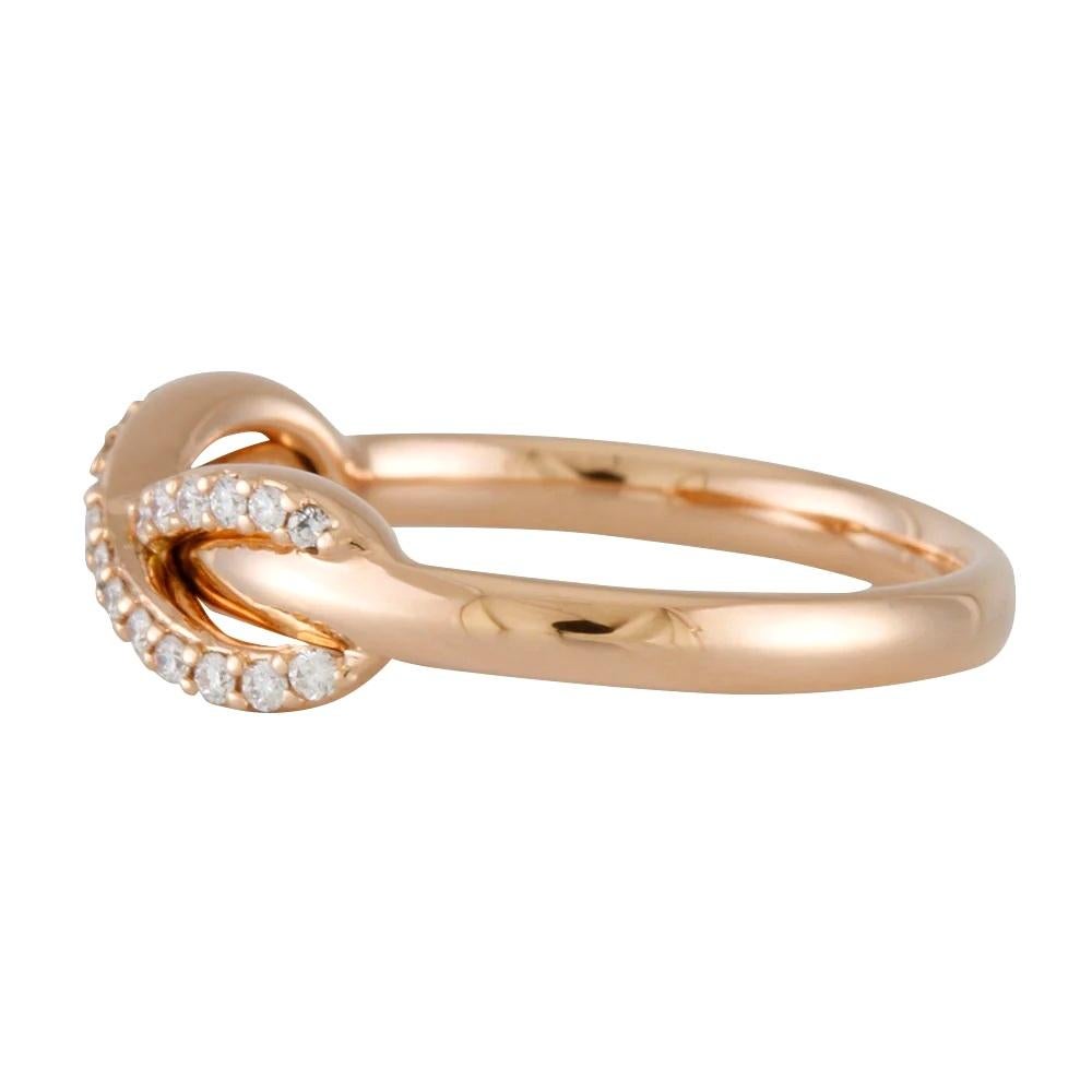 TIFFANY and Co. 18K Rose Gold Diamond Infinity Ring 9.5 For Sale at 1stDibs