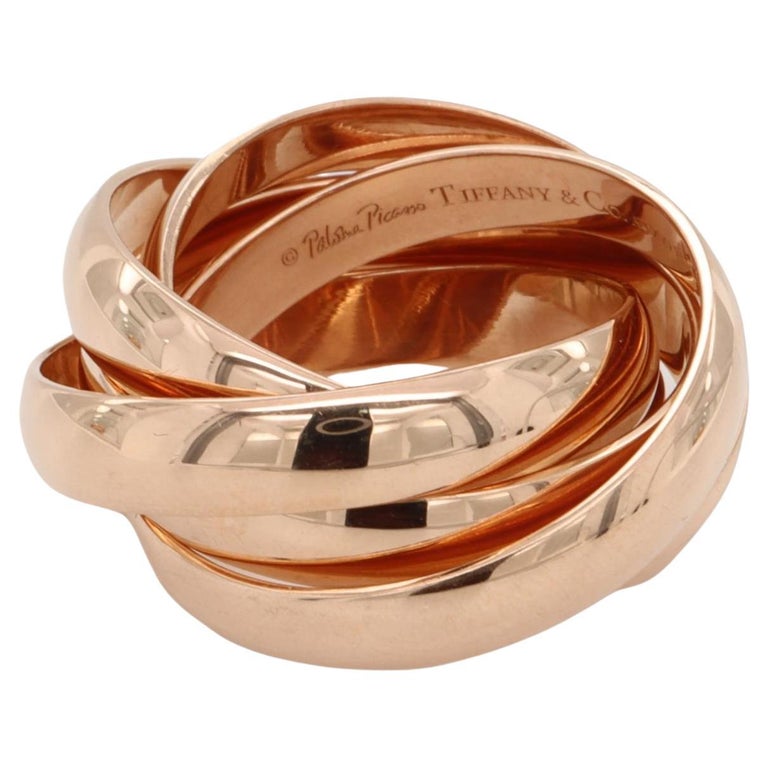 Tiffany and Co. 18k Rose Gold Paloma Picasso Melody Five Band Ring For ...