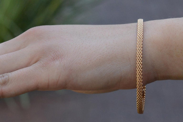 Tiffany and Co. 18k Rose Gold Somerset Mesh Bangle For Sale at 1stDibs