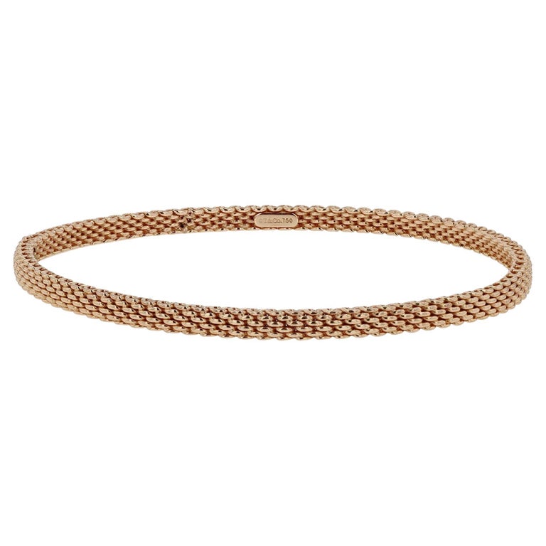 Tiffany and Co. 18k Rose Gold Somerset Mesh Bangle For Sale at 1stDibs