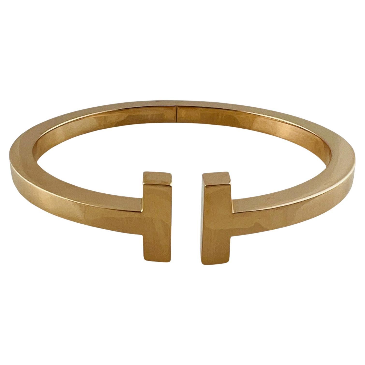 Tiffany and Co. Keys Wire Heart Bangle Bracelet in 18k Rose Gold Large ...