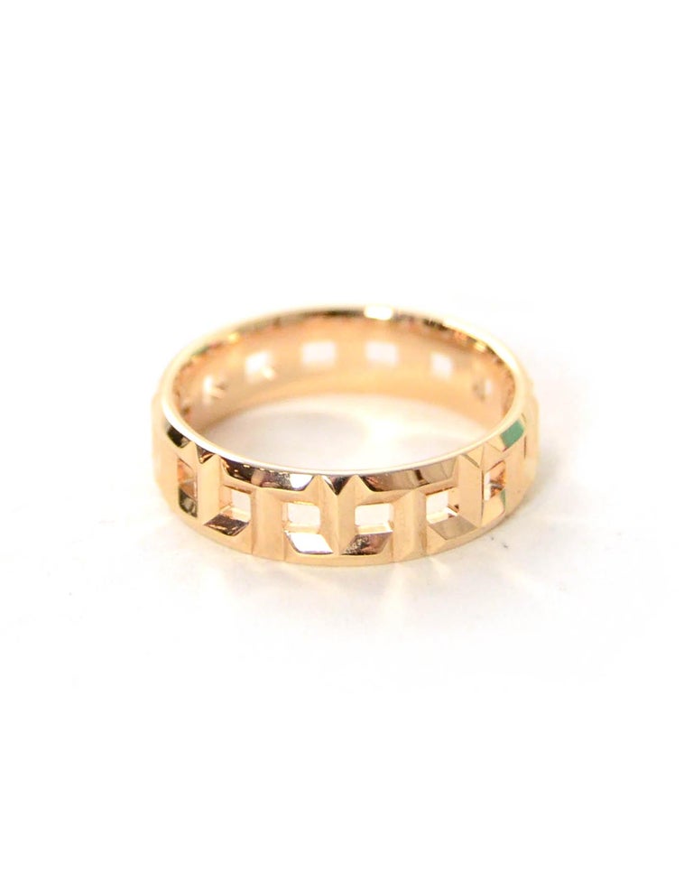 Tiffany and Co 18k Rose Gold T True Wide Ring sz 7.5 rt. $1,450 For ...