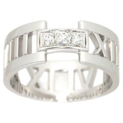 Tiffany and Co. 18k White Gold Atlas Open Ring For Sale at 1stDibs