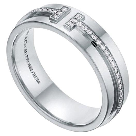 Tiffany and Co. Metro Diamond Band Stacking Rings, Matched Set in 18K ...