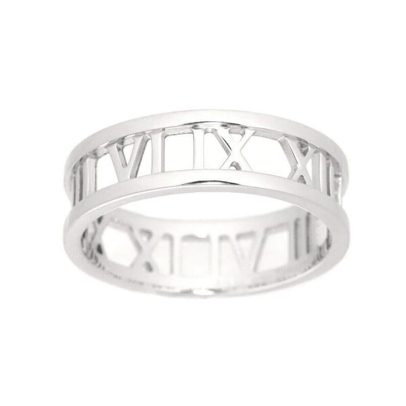 TIFFANY and Co. 18K White Gold Atlas Open Ring 12 For Sale at 1stDibs ...