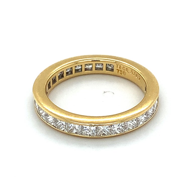 Tiffany and Co. 18k Yellow Gold 2.24CTTW Princess Diamond Eternity Band ...