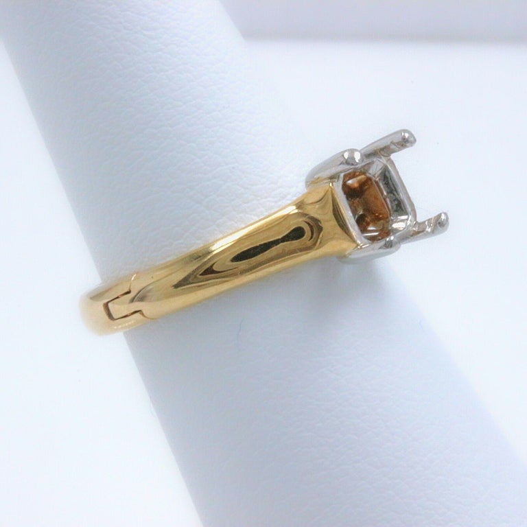 Tiffany and Co. 18 Karat Yellow Gold and Platinum Setting Semi Mount ...