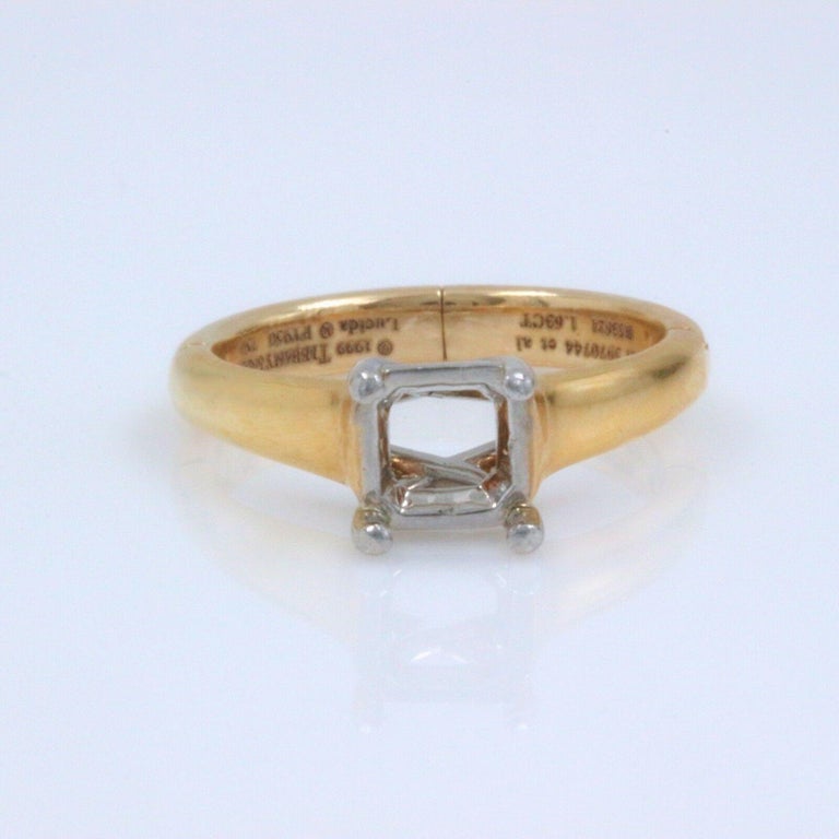 Tiffany and Co. 18 Karat Yellow Gold and Platinum Setting Semi Mount ...