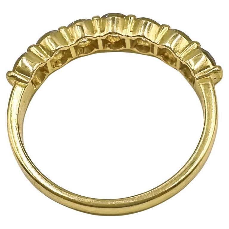 Tiffany and Co. 18k Yellow Gold Diamond Half Circle Band Ring at 1stDibs