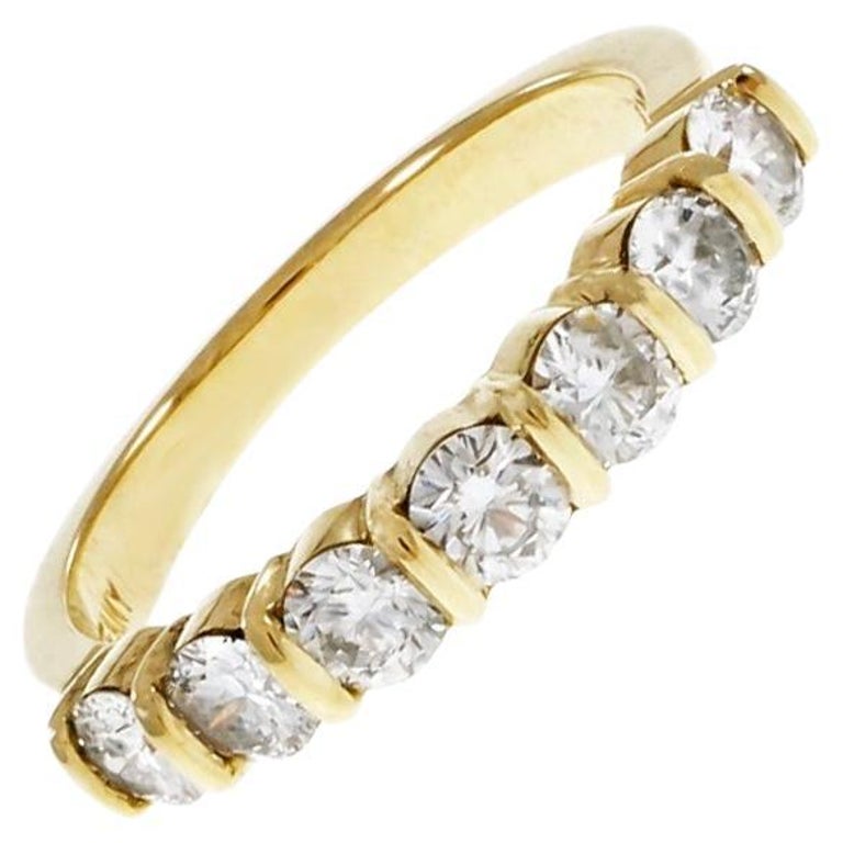 Tiffany and Co. 18k Yellow Gold Diamond Half Circle Band Ring at 1stDibs