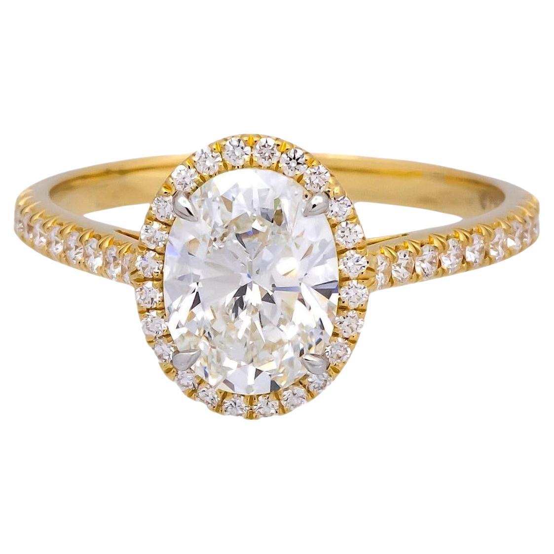 Tiffany and Co. 18K Yellow Gold Oval Diamond Soleste Engagement Ring 2 ...