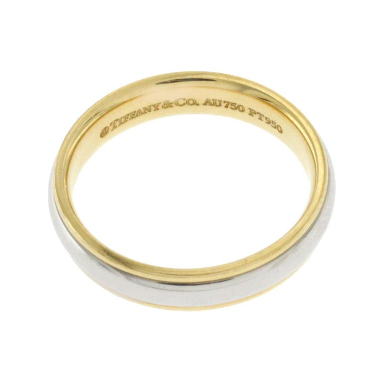 Tiffany and Co. 18 Karat Yellow Gold Platinum 950 Band Ring at 1stDibs ...
