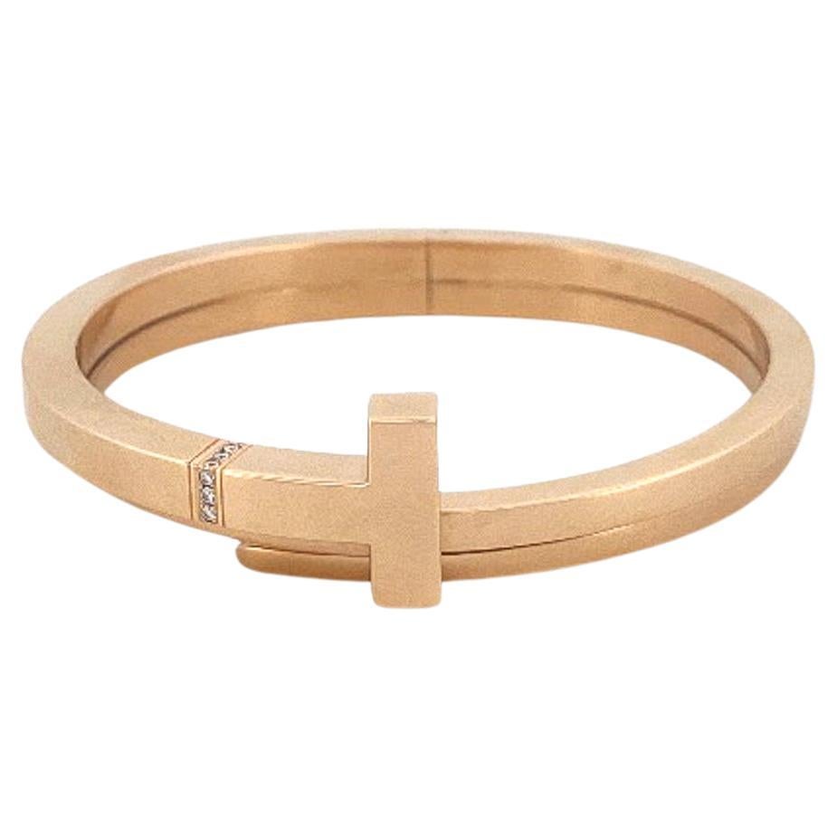 Tiffany and Co. 18k Yellow Gold T bangle For Sale at 1stDibs