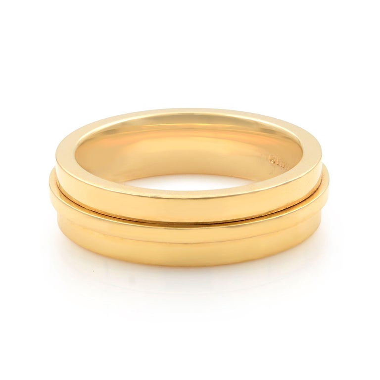 Tiffany and Co. 18 Karat Yellow Gold T Two Narrow Band Ring at 1stDibs