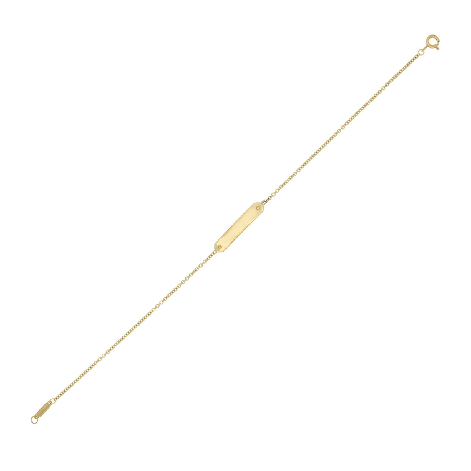 Tiffany and Co. 18 Karat Yellow Gold Tag ID Bracelet For Sale at ...