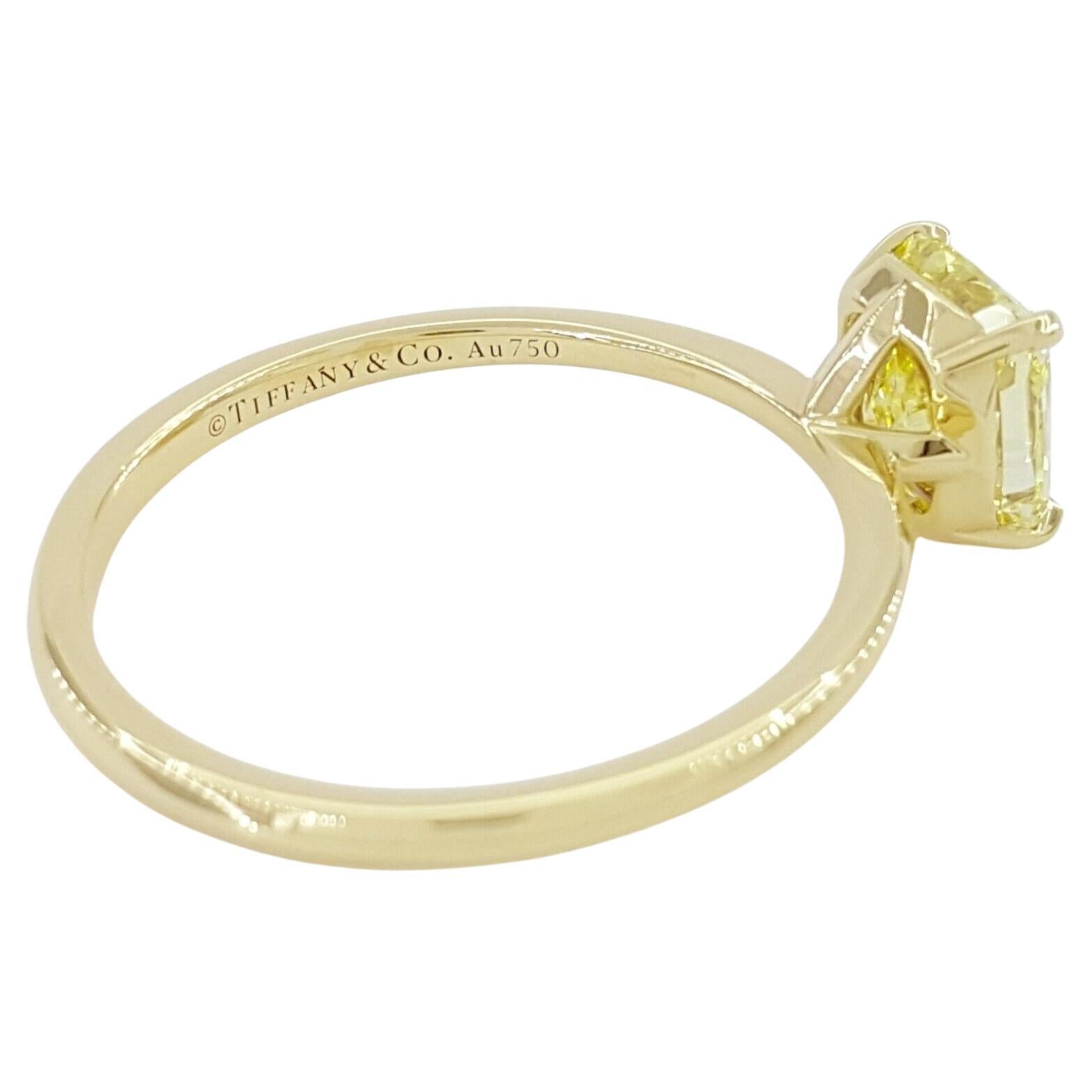 Tiffany and Co. 18K Yellow Gold True Fancy Intense Yellow Cushion ...