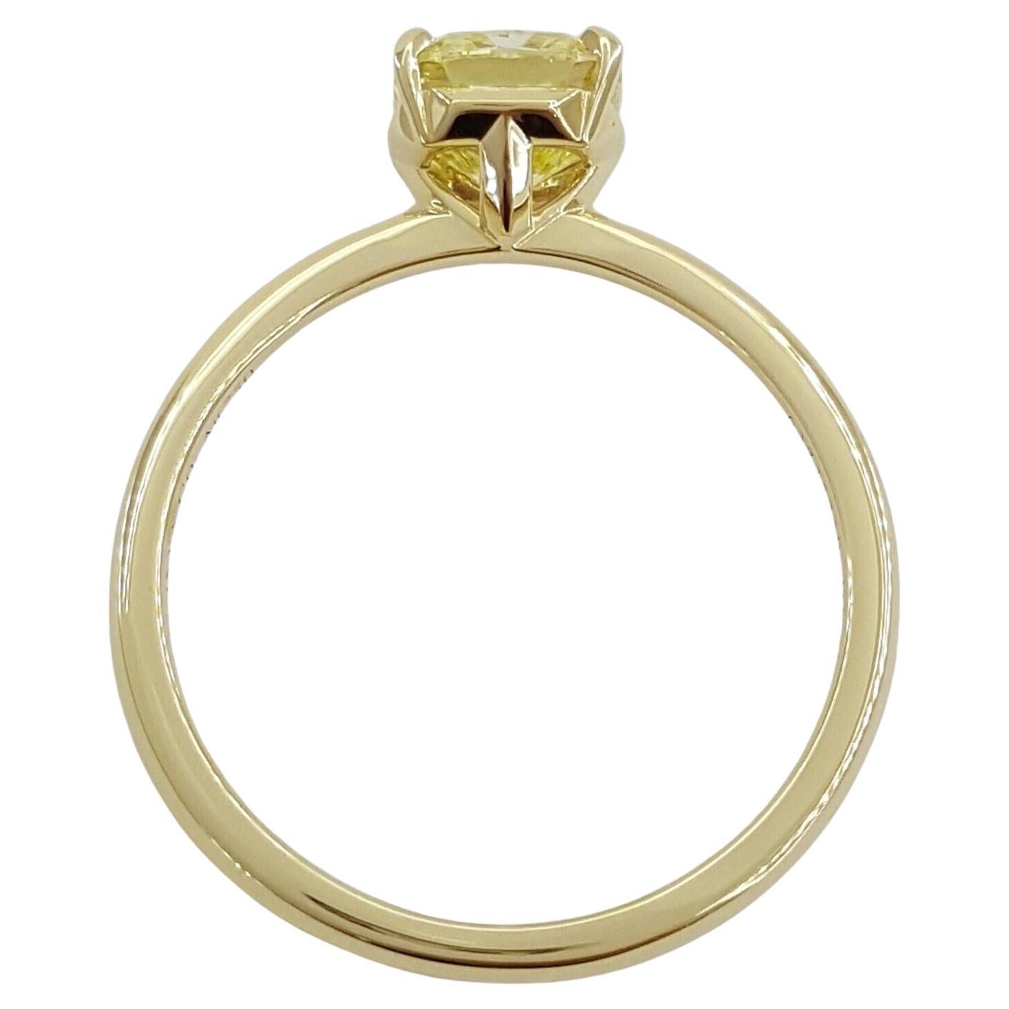 Tiffany and Co. 18K Yellow Gold True Fancy Intense Yellow Cushion ...