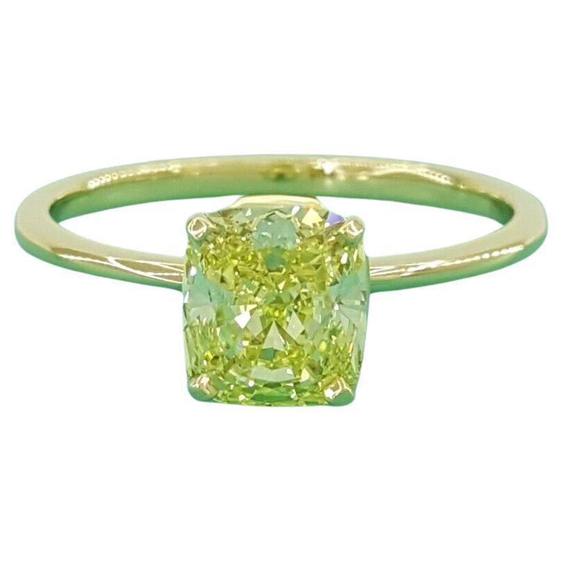 Tiffany and Co. 18K Yellow Gold True Fancy Intense Yellow Cushion ...