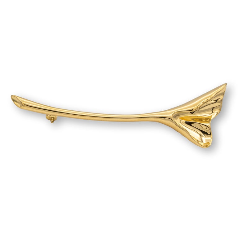 Tiffany and Co. 18K Yellow Gold Vintage Cala Lilly Flower Brooch, Circa ...